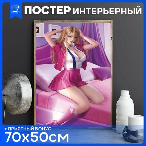 Декор для дома постер на стену BARBIE барби интерьерный