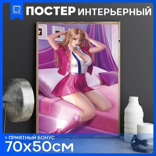 Декор для дома постер на стену BARBIE барби интерьерный