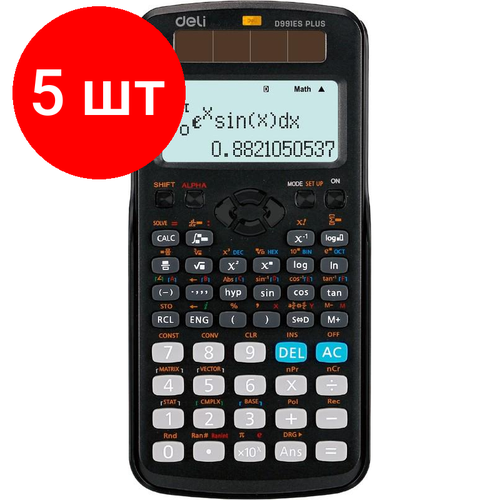 Комплект 5 штук, Калькулятор научный Deli ED991ES черный