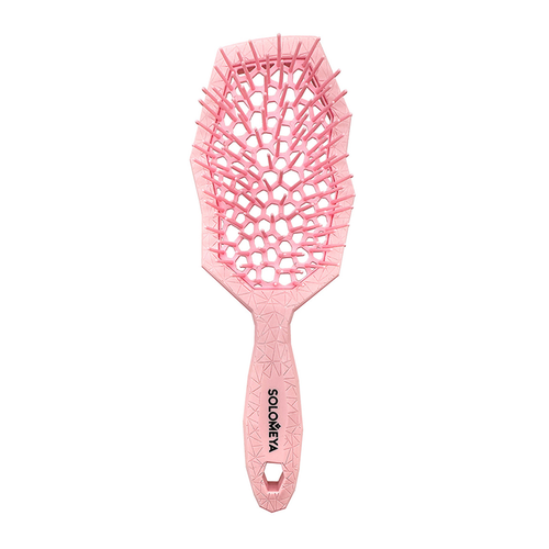 Расческа массажная для сухих и влажных волос с широкими зубьями, розовая / Wide Teeth Air Cushion Brush For Wet&Dry Hair Pink