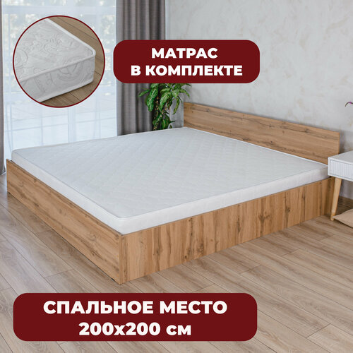 Двуспальная кровать Парма с матрасом Софт, 200х200 см