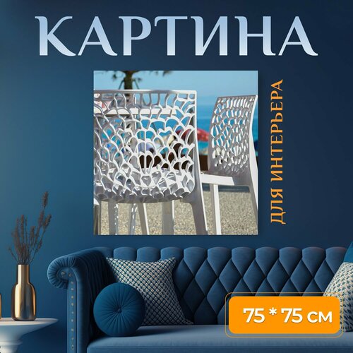 Картина на холсте "Химара, албания, море" на подрамнике 75х75 см. для интерьера