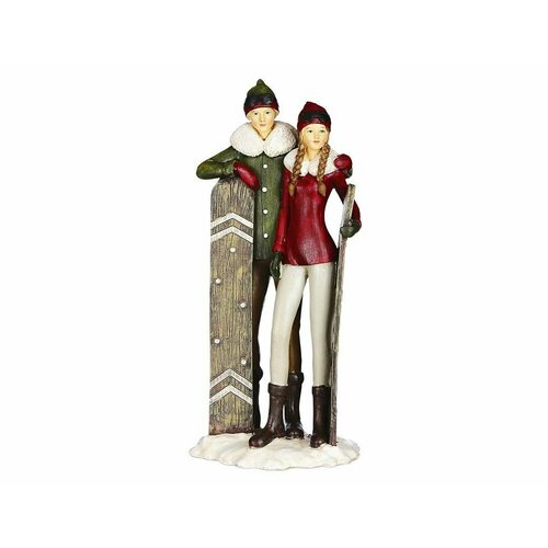 Декоративная статуэтка спортивная пара - сноуборд, полистоун, 26 см, Edelman