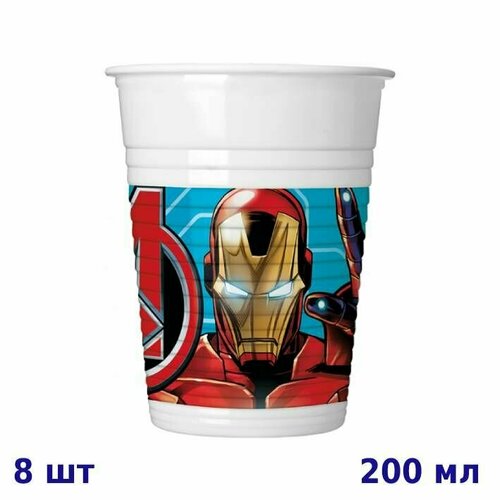 Стаканы пластиковые "Мстители - 2" / Mighty Avengers, 200 мл, 8шт