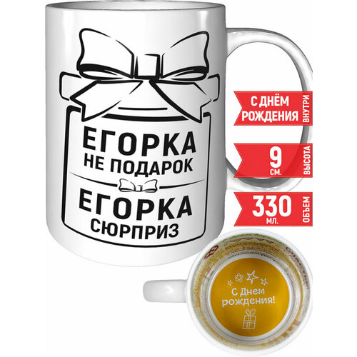 Кружка Егорка не подарок Егорка сюрприз - с днём рождения внутри