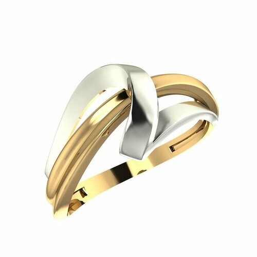 Кольцо SANIS, комбинированное золото, 585 проба, размер 17.5