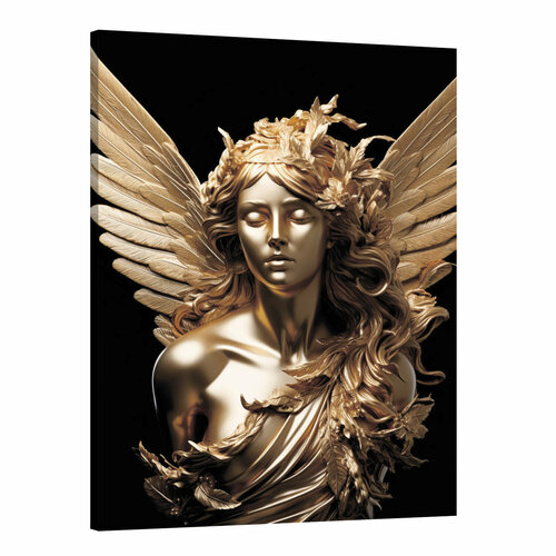 Интерьерная картина 50х70 "Ангел с золотым ликом"