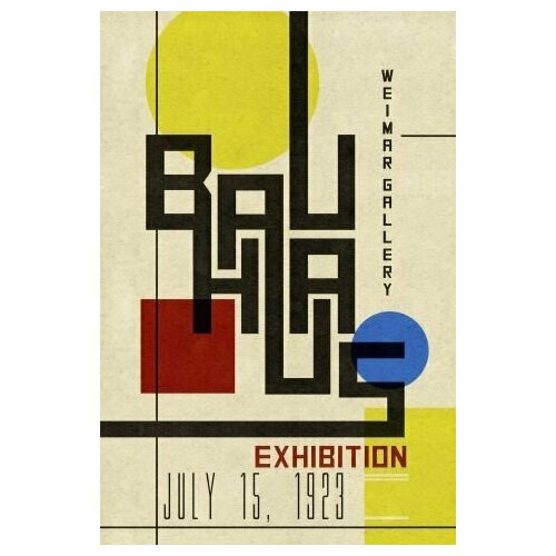 Плакат, постер на холсте Bauhaus exhibition 1923-Выставка Баухауса 1923 г. Размер 21 х 30 см