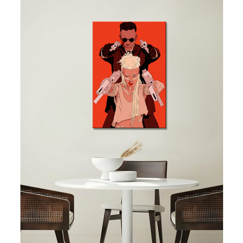 Картина/Картина на холсте для интерьера/Картина на стену/Картина для кухни/ - Die Antwoord красный фон 40х60