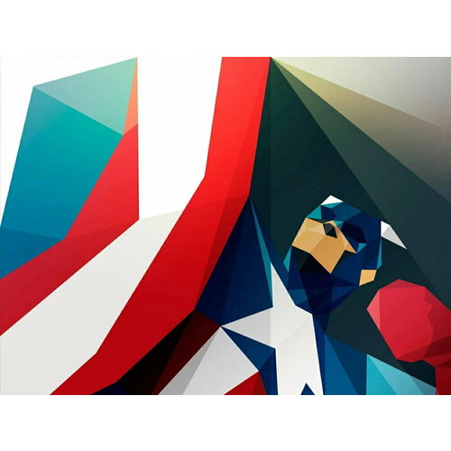 Плакат, постер на бумаге Superhero Art: Captain America/Капитан Америка Арт/искусство/арт/абстракция/творчество. Размер 21 на 30 см
