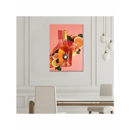 Картина на холсте с подрамником Вино апельсины 50Х70