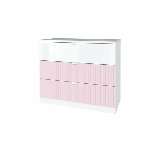 Комод Hoff Каролина, 89х75,5х45,6 см, розовый, белый глянец