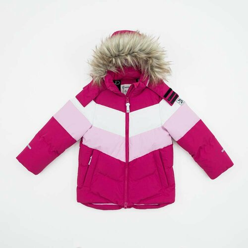 Куртка КОТОФЕЙ, размер 140, белый, розовый