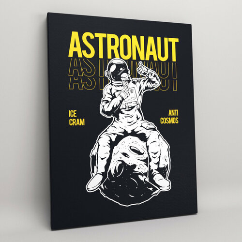 Интерьерный постер "Астронавт" на холсте с подрамником, размер 45x60