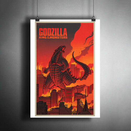 Постер плакат для интерьера "Фильм Годзилла: Король монстров. Godzilla: King of the Monsters"/ Декор дома, офиса, комнаты A3 (297 x 420 мм)