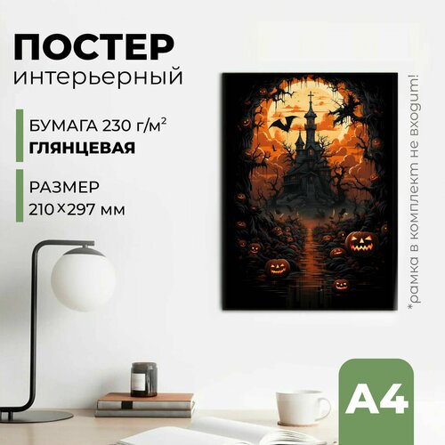 Постер/Постеры для интерьера "Плакат Хэллоуин HALLOWEEN Ведьмак" бумага глянцевая, размер 20 см х 30 см.
