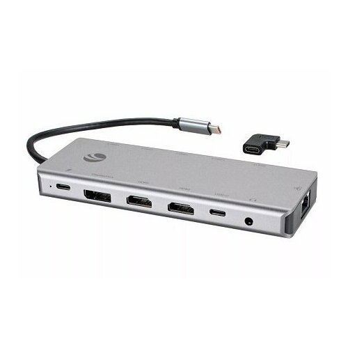 Адаптер TypeC -->(2HDMI+DP)4K*60Hz+3USB3.0+TC+USB2.0+RJ45+SD+TF+PD+audio+TCадаптер, VCOM <4706>