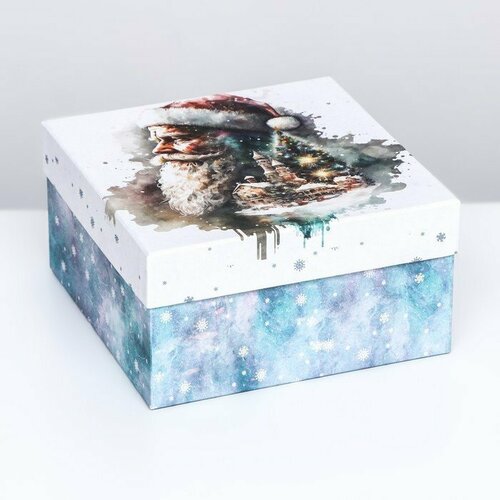 Коробка квадратная "Дед Мороз" , 19 × 19 × 10 см (комплект из 6 шт)