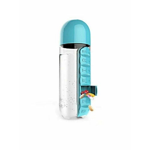 Бутылка-таблетница для воды / объем 700 мл / для таблеток / для вoды / на 7 дней / цвет