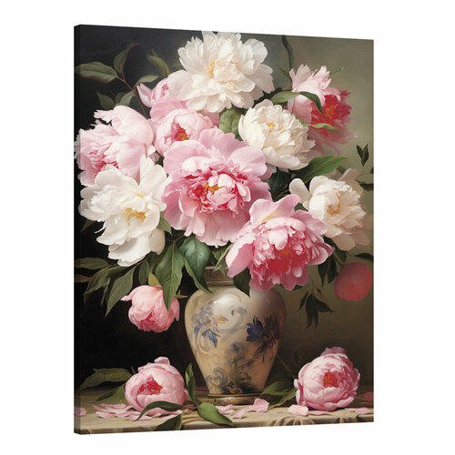 Интерьерная картина 50х70 "Пионы в вазе"