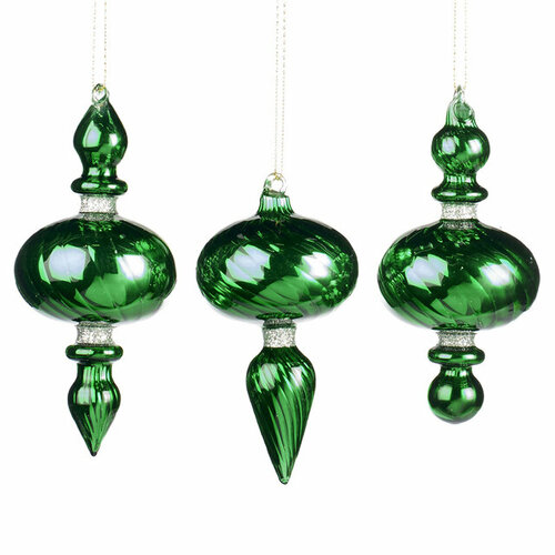 Goodwill Набор стеклянных елочных игрушек Arellano Lucero 15 см зеленый, 12 шт, подвеска *