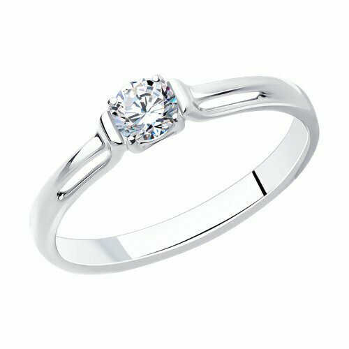 Кольцо помолвочное Diamant, серебро, 925 проба, фианит, размер 16.5, белый