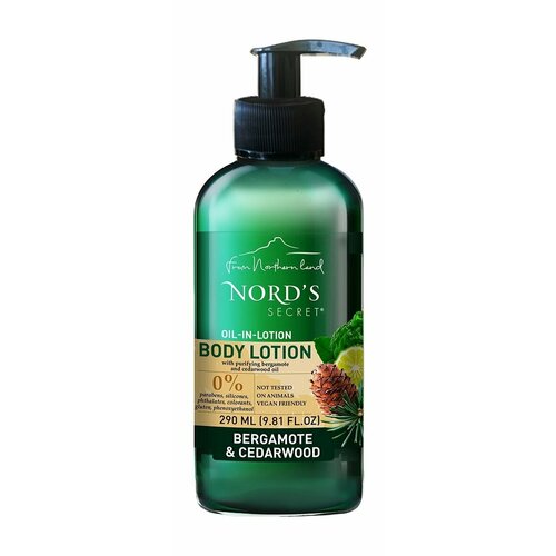 Увлажняющий лосьон для тела с ароматом бергамота и кедра Nord's Secret Moisturizing Body Lotion Bergamote & Cedarwood