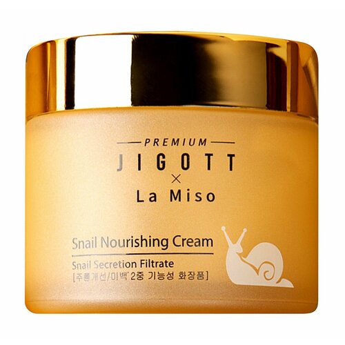 Питательный крем для лица с муцином улитки Premium Jigott&La Miso Snail Nourishing Cream