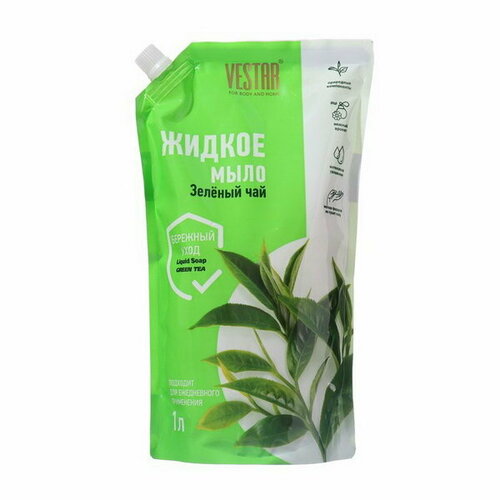 Жидкое мыло Vestar, "Зелёный чай", 1 л (комплект из 6 шт)