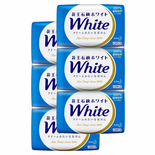 Увлажняющее крем-мыло для тела на основе кокосового молока КAO "White" с ароматом белых цветов 2 шт. в комплекте