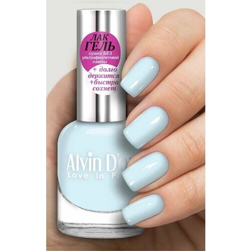 Alvin D'or / Алвин Дор Лак-гель для ногтей 16145 нежный голубой в стеклянном тюбике 12мл / покрытие для маникюра и педикюра