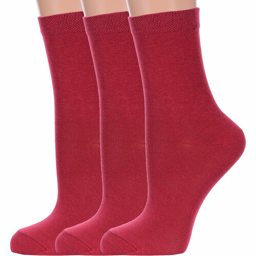 Носки PARA socks, 3 пары, размер 25, бордовый