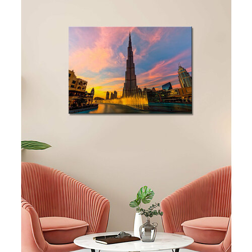Картина/Картина на холсте для интерьера/Картина на стену/Картина для кухни/ - Дубай Бурдж-Халифа (4) 50х70