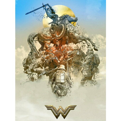 Плакат, постер на холсте Wonder Woman/Чудо-женщина/искусство/арт/абстракция/творчество. Размер 21 х 30 см