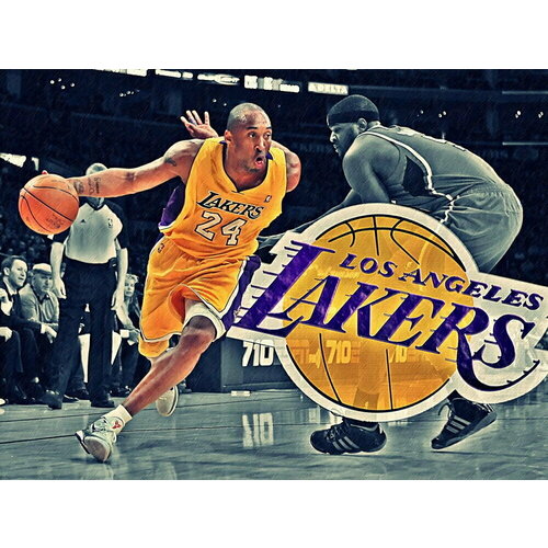 Плакат, постер на холсте Kobe Bryant: Lakers/Коби Брайант: Лейкерс/спорт. Размер 30 х 42 см