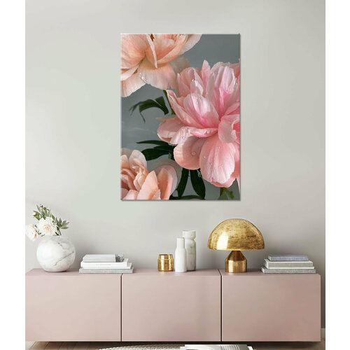 Картина/Картина на холсте/Картина на холсте для интерьера/ Цветы: Пионы (18) - Flowers: Peonies (18) 60х80
