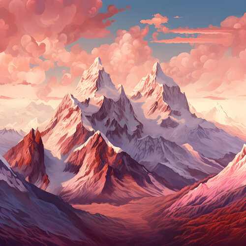Постер - "Заснеженные вершины гор"на фотобумаге / А1 / в тубусе без рамы