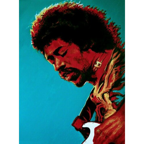 Плакат, постер на бумаге Jimi Hendrix/Джими Хендрикс. Размер 30 х 42 см