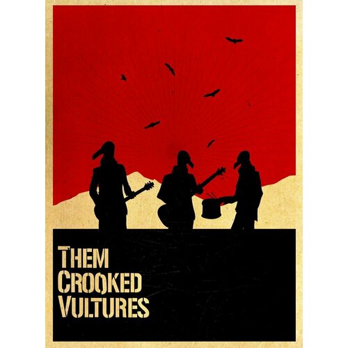 Плакат, постер на бумаге Them Crooked Vultures/Эти мошенники-стервятники. Размер 21 х 30 см