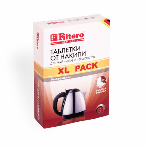 Таблетки Filtero от накипи д/чайников, XL Pack, 15шт, Арт.609 609