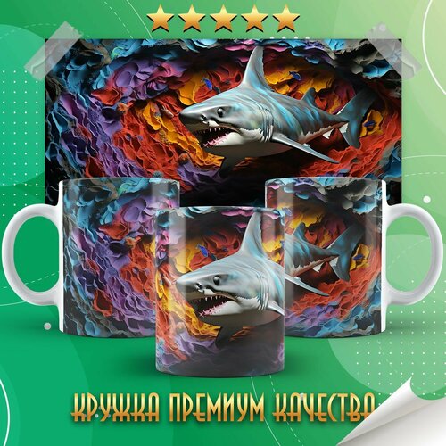 Кружка "Забавные животные акулы" PrintMania 330мл