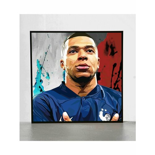 Картина постер Килиан Мбаппе Футбол Франция ПСЖ 50х50 см