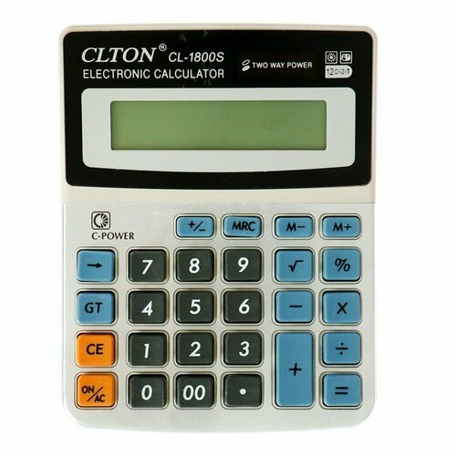 Калькулятор настольный "Clton" 12 - разрядный, CL - 1800S, микс, 11x14,5х1см (комплект из 3 шт)