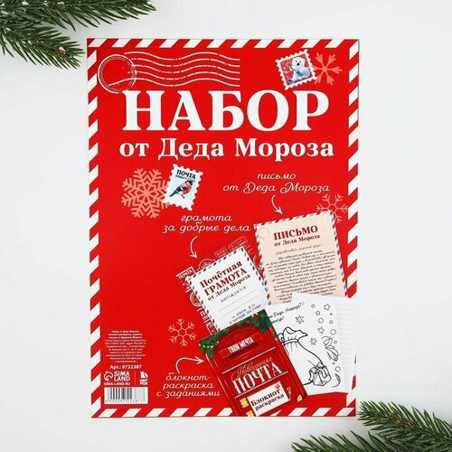 Подарочный набор: блокнот-раскраска, грамота, письмо от Дедушки Мороза «Новогодняя почта» (комплект из 22 шт)