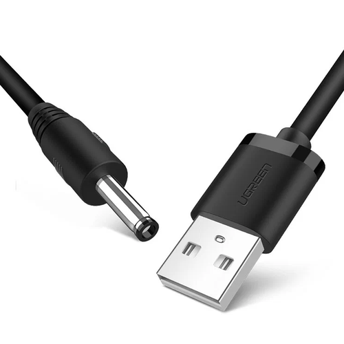 Кабель зарядный UGREEN US277 (10376) USB2.0-A to DC 3.5mm M/F Charging Cable. Длина: 1м. Цвет: черный