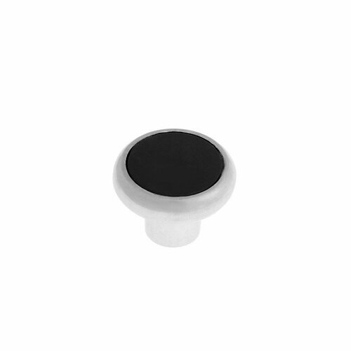 Ручка кнопка тундра РК101, цвет хром с черной вставкой (комплект из 10 шт)