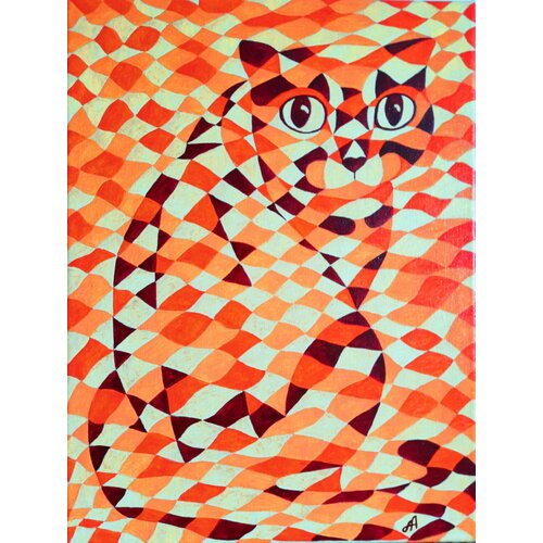 Картина на холсте "Горячий кот". Холст на подрамнике 30х40см. Авторская ручная работа