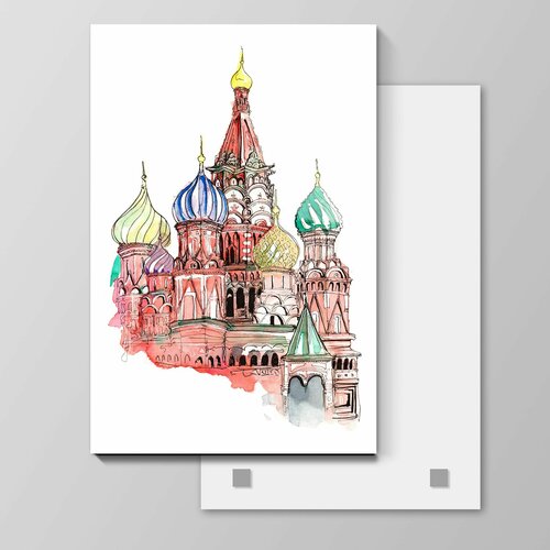 Картина на стекле - "Акварель Кремль" размер 60-40 см