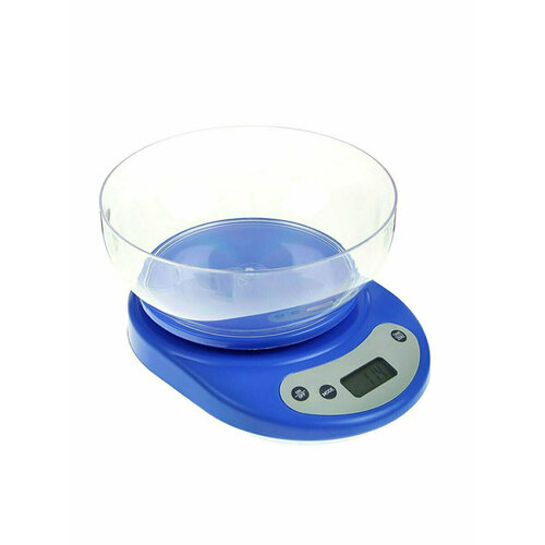 Весы кухонные электронные WH-B05 до 5 кг, с чашей, голубые
