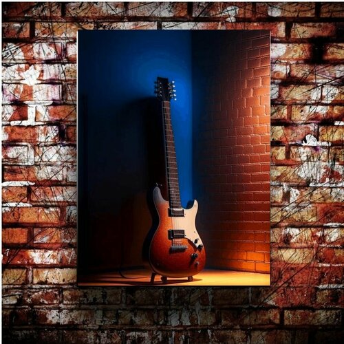 Постер "Гитара у стены" от Cool Eshe из коллекции "Креатив", А3